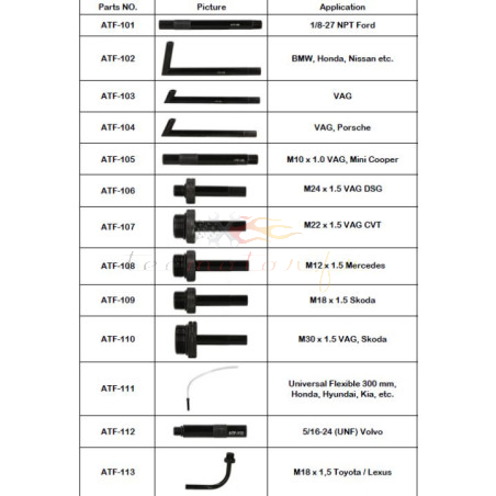 DSG gearbox filling tool, automatic gearbox filling